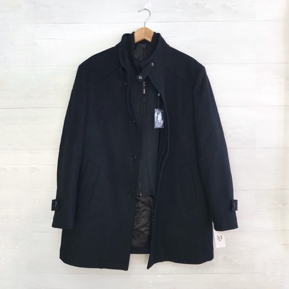 Pronto Uomo | Jackets & Coats | Pronto Uomo Navy Blue Layered Coat Xl ...